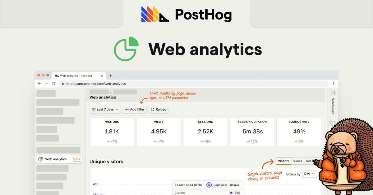 Web Analytics – Track and measure traffic with PostHog